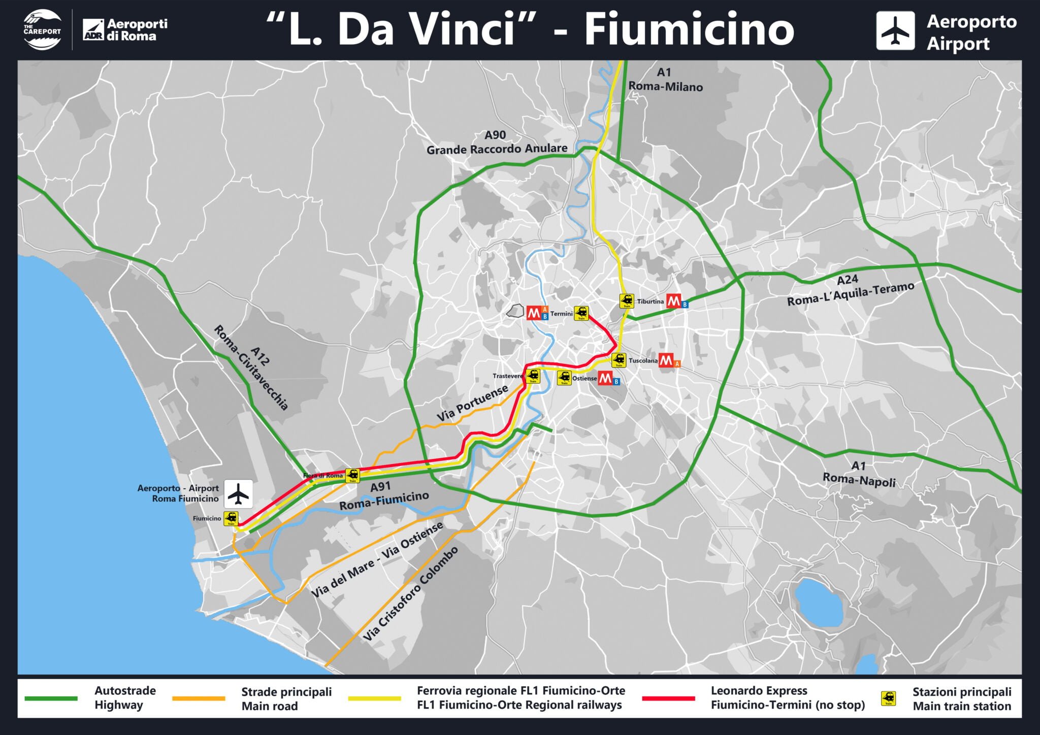 Jak dojechać z lotniska Rzym Fiumicino do centrum miasta?